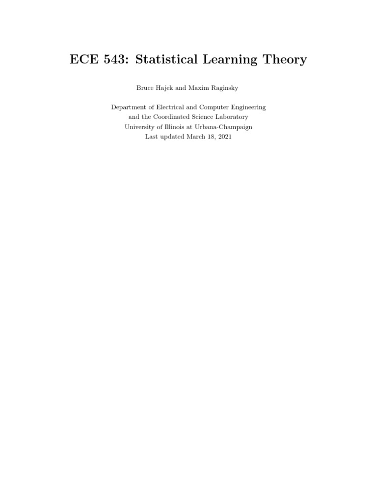 Statistical Learning Theory | PDF | Machine Learning | Statistical ...