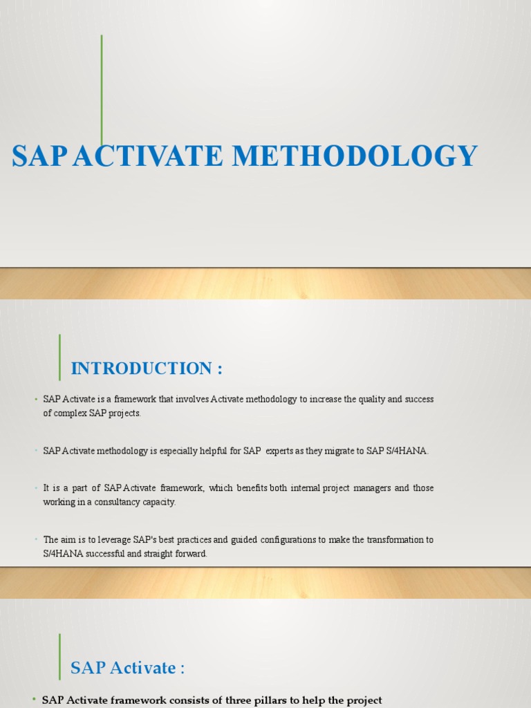 Activate Methodology | Download Free PDF | Business Process | Implementation