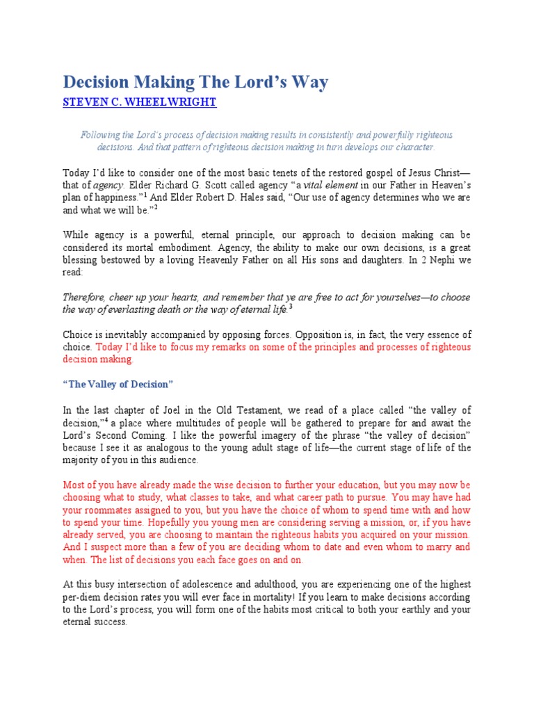 Decision Making | PDF | Decision Making | Faith