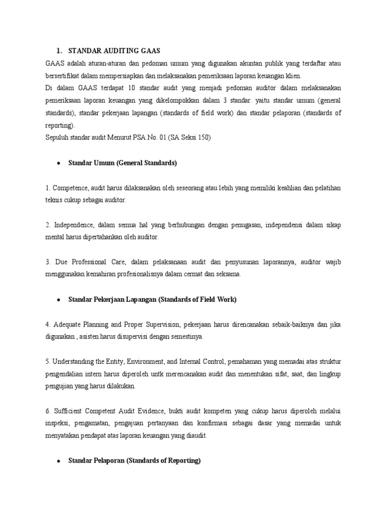Standar Audit GAAS dan ISA | PDF