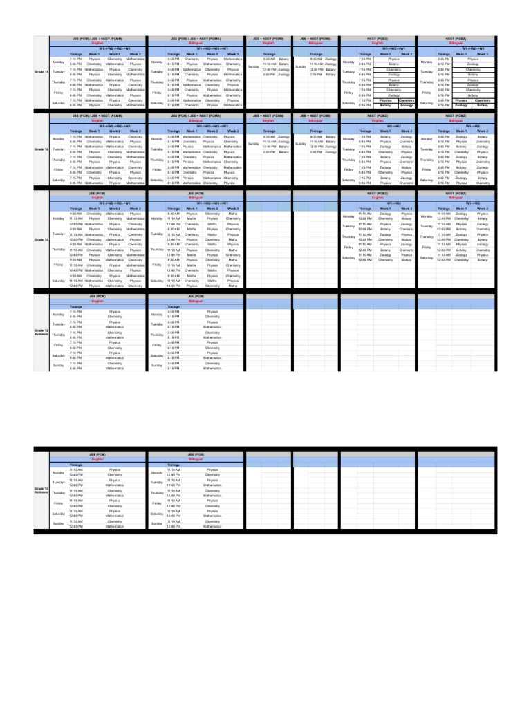 Batch Details - Aakash BYJU'S Live - Schedule | PDF