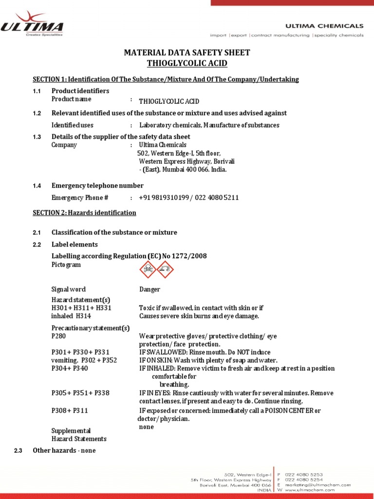 Tga Msds New Pdf Toxicity Dangerous Goods