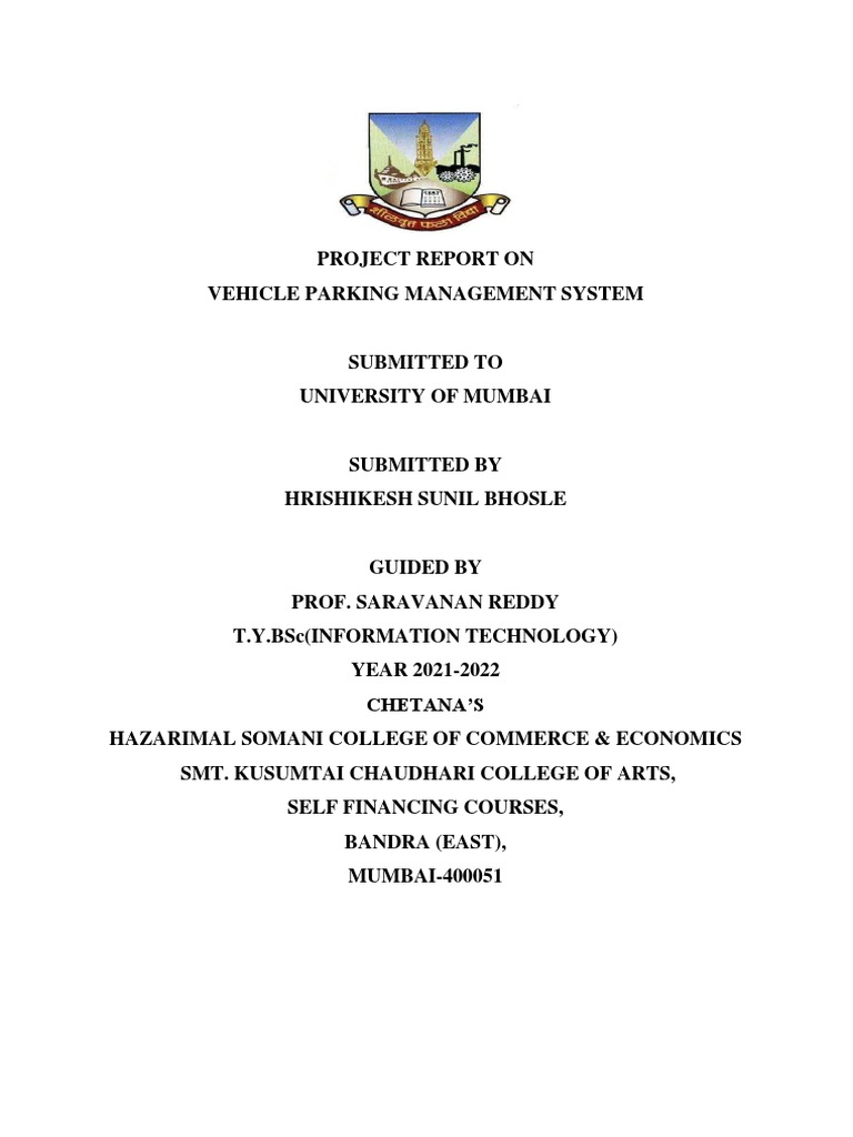 ProjectReport (305) VPMS | PDF | Information Science | Computing
