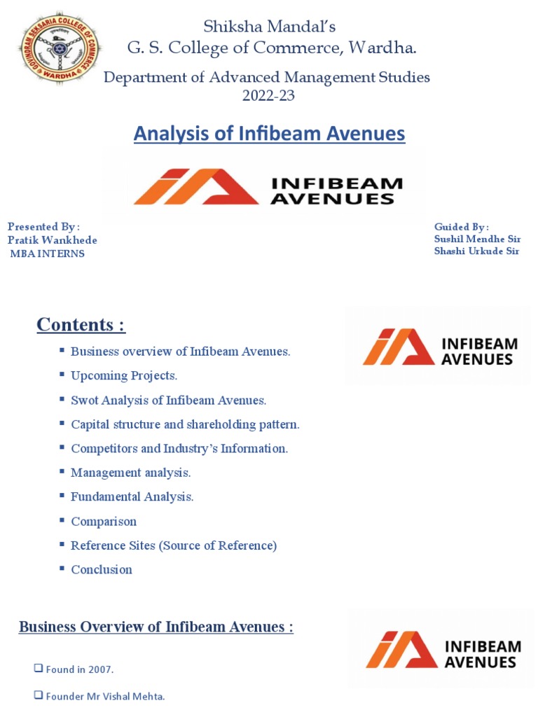 Company Analysis of Infibeam Avenus | PDF | Stocks | Valuation (Finance)