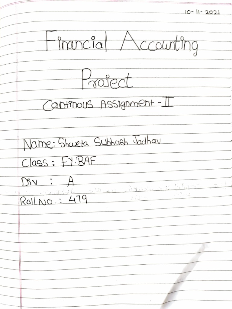 Financial Accounting Project Pdf