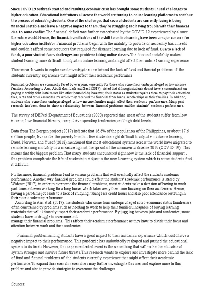 The Financial Challenges Faced by Students in Online Learning Due to ...