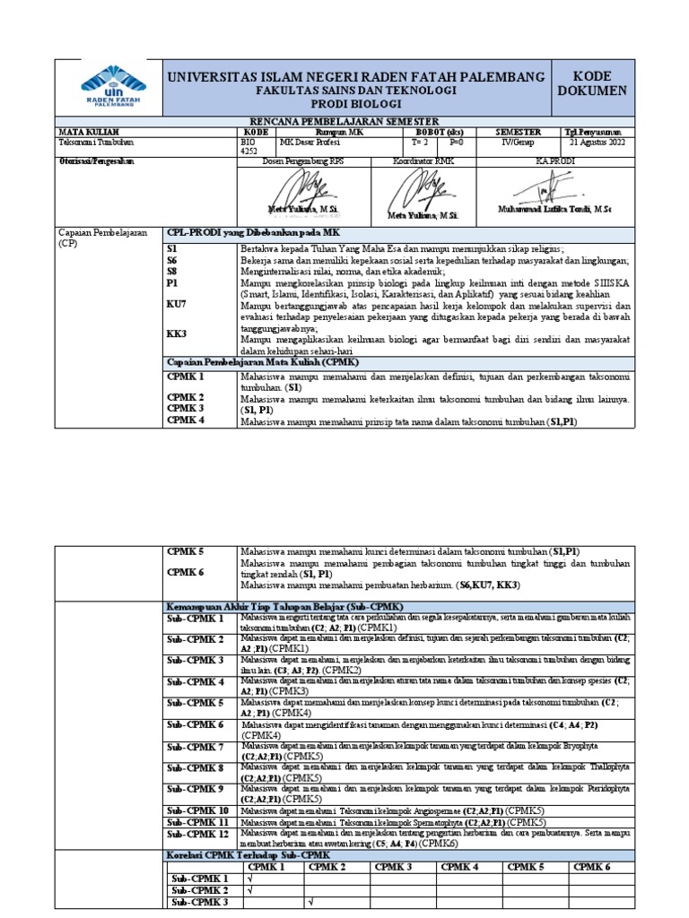 Rps Taksonomi Tumbuhan - New Format | PDF