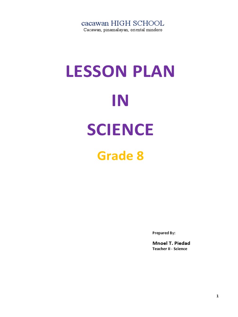 Lesson Plan in Science8 Sy 2015 | PDF | Meteoroid | Force