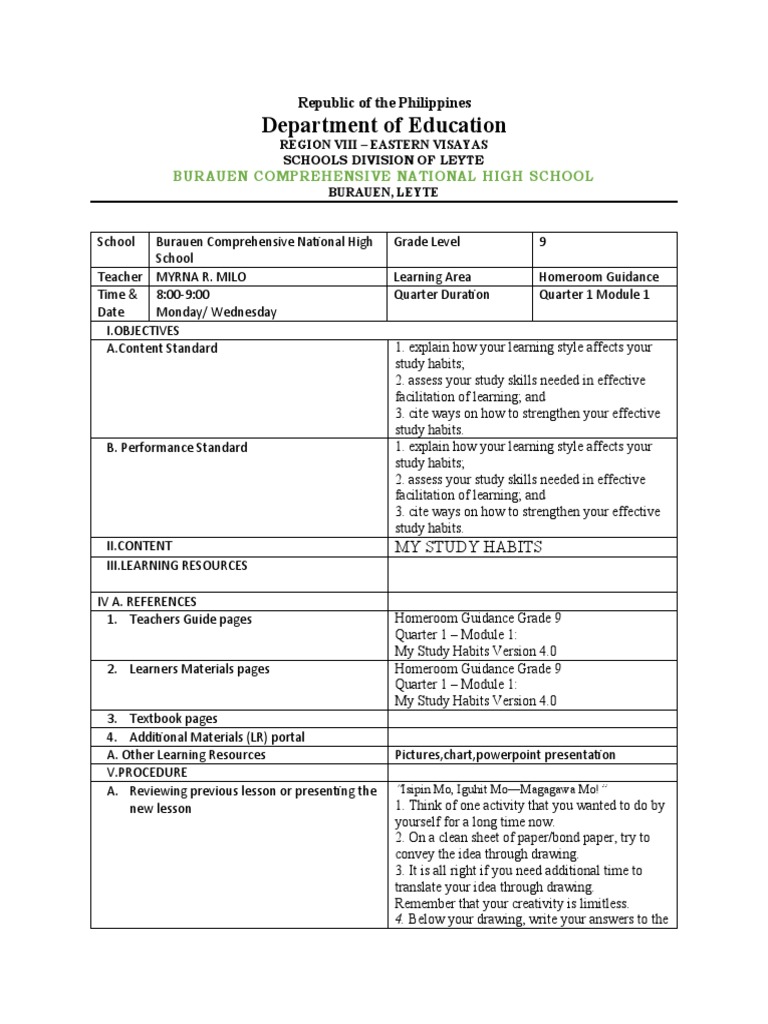 HRG Lesson Plan | PDF | Learning | Lesson Plan