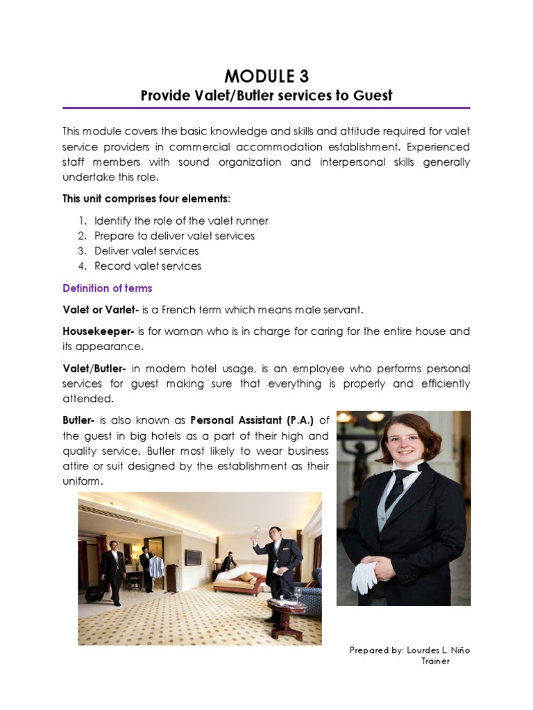 Valet and Butler Service Essentials | PDF | Communication