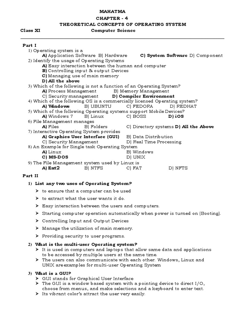 Chapter-4-THEORETICAL CONCEPTS OF OPERATING SYSTEM | PDF | Operating System | Process (Computing)