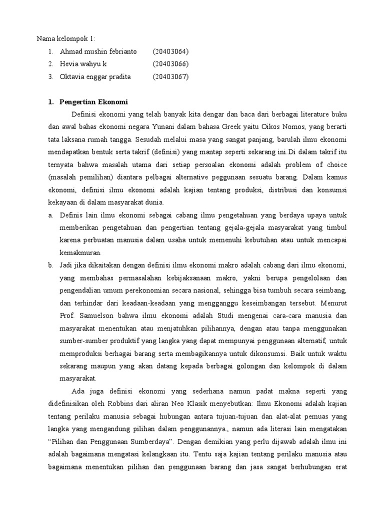 Klompok 1 Makro Ekonomi1 | PDF