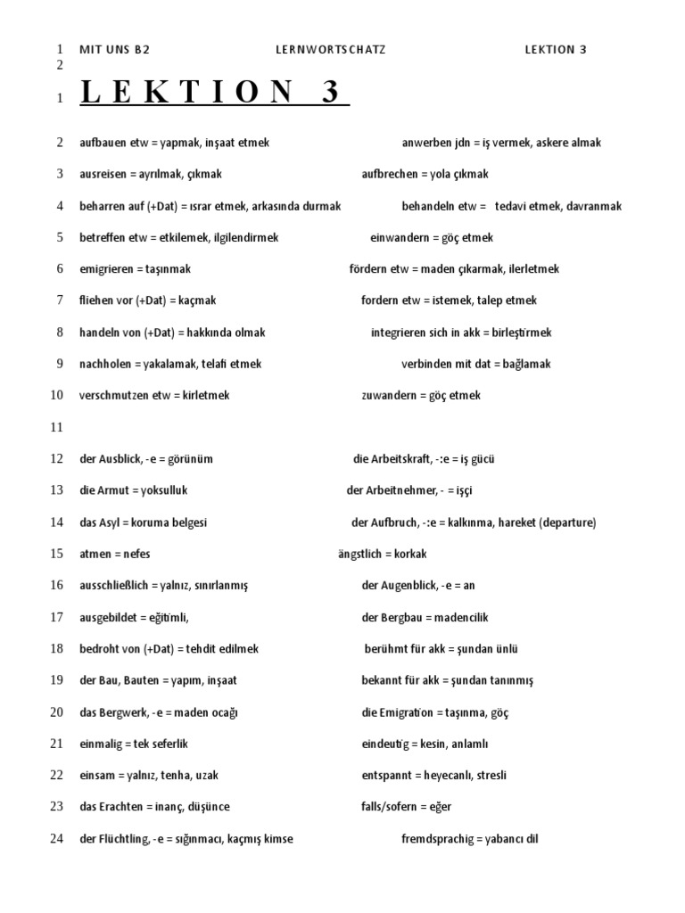 Deutsch Vokabeln | PDF