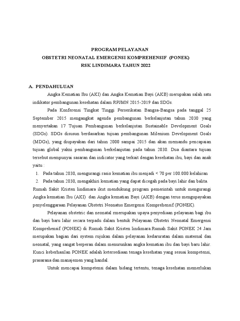 Program Pelayanan Tim Ponek | PDF | Pengembangan Diri | Kesehatan Holistik