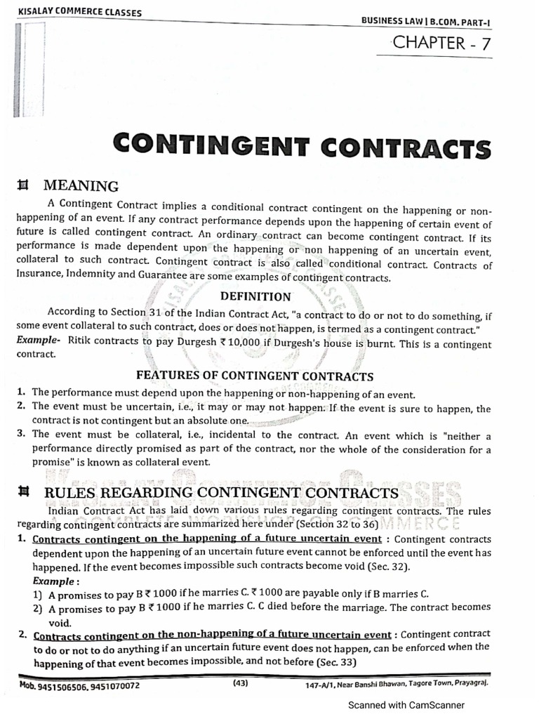 Chapter 7 Contingent Contracts | PDF