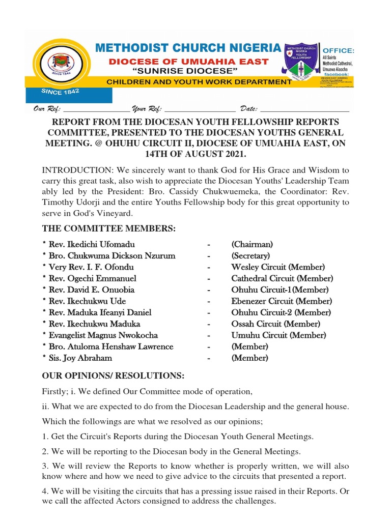 Methodist Church LETTER HEAD | PDF | Diocese | Christian Denominational Families