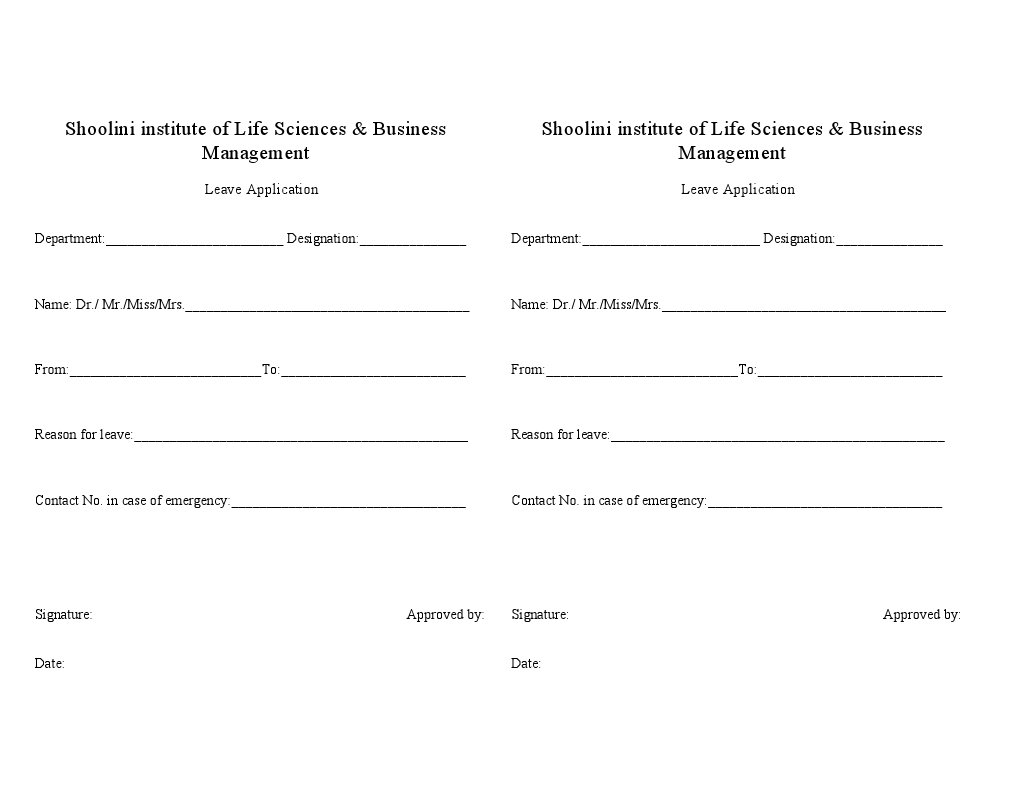 LEAVE Proforma | PDF
