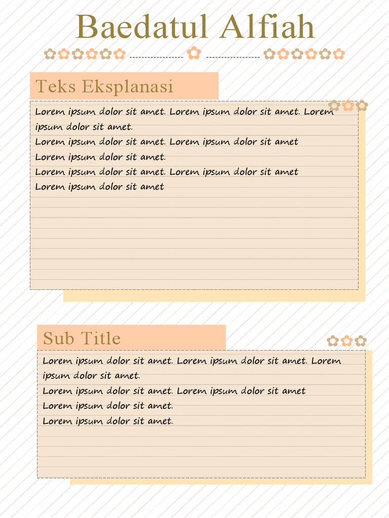 Coral Flowers Aesthetic Notes Template Word | PDF