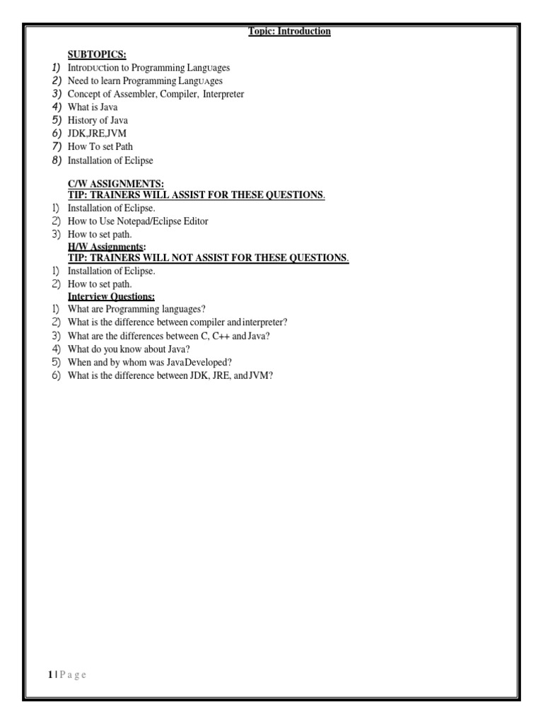 HefShine Core Java BookletV7 | PDF | Constructor (Object Oriented Programming) | Programming