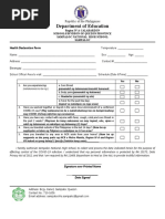 Deped - Health Declaration Form 2020 | PDF | Medicine | Clinical Medicine
