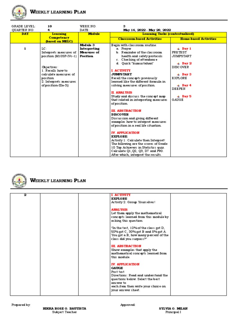 q4-Wlp Math10 Week 3 | PDF | Behavior Modification | Science