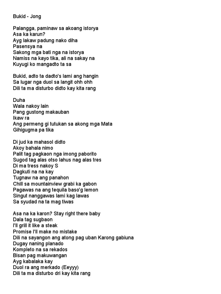 Bukid Lyrics | PDF