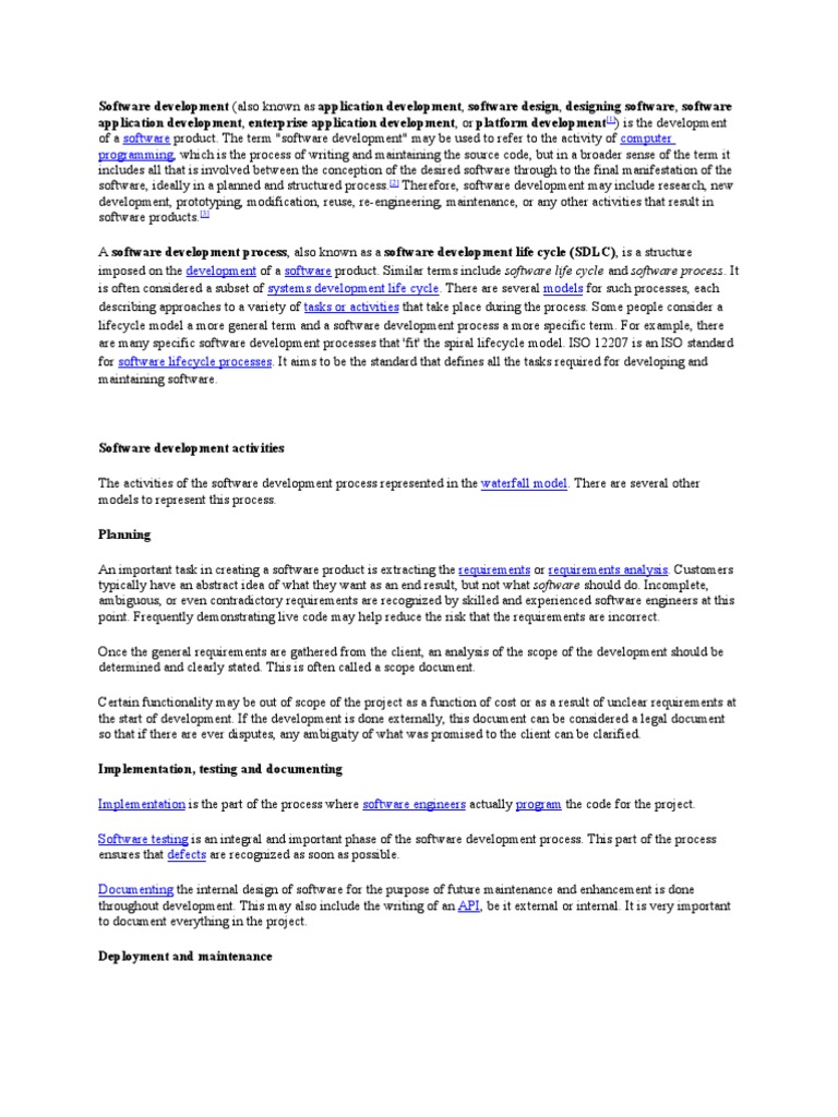 Software Development | PDF | Software Development Process | Software ...