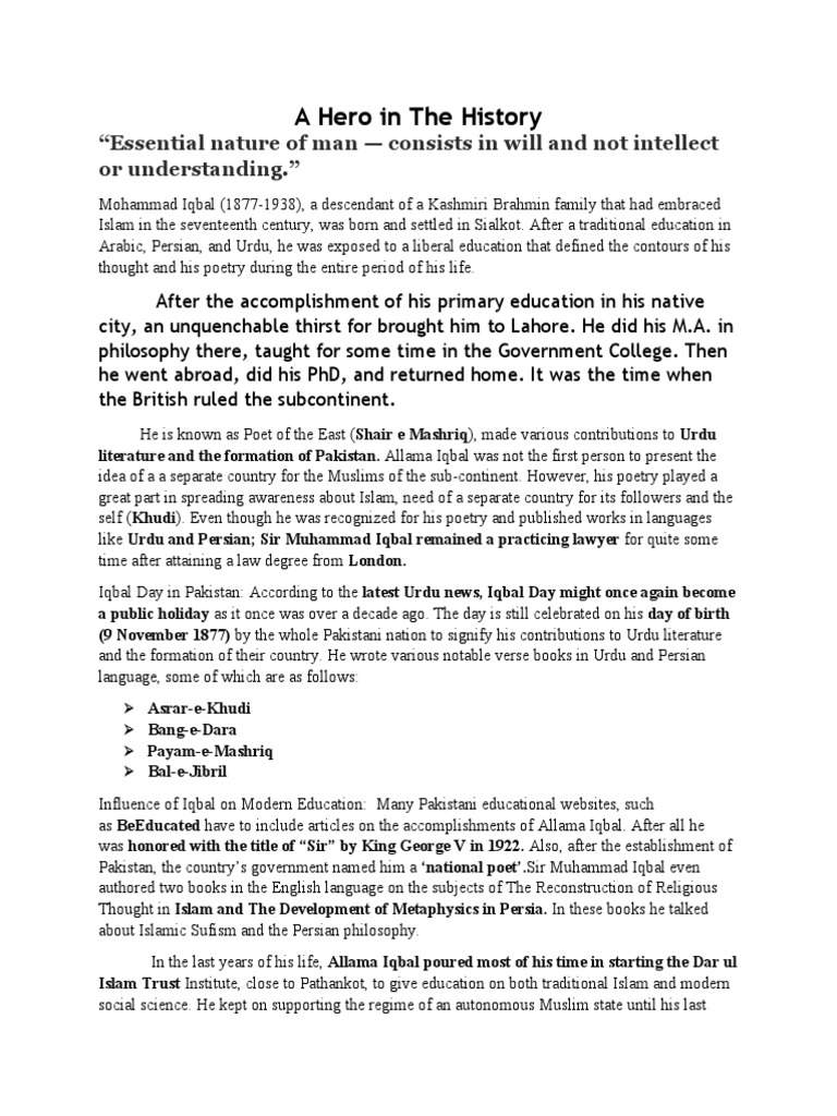 A Hero in The History | PDF