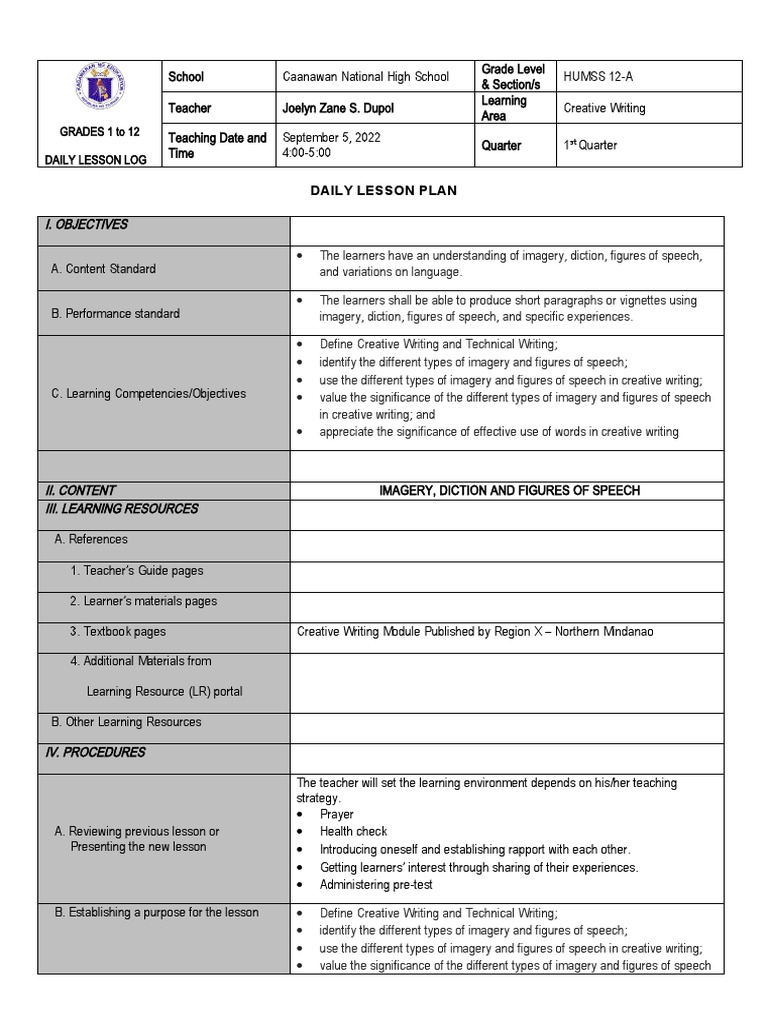 Imagery, Diction and Figures of Speech | PDF | Learning | Teachers