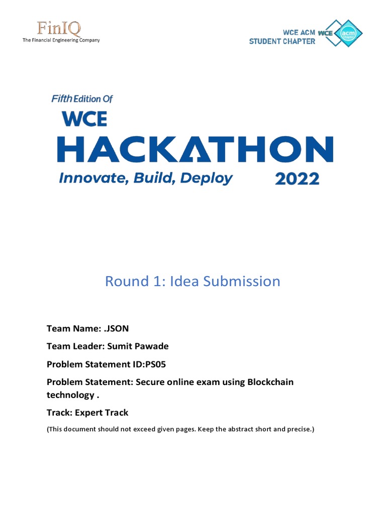 Idea Sub Hackathon 22 | PDF | Test (Assessment) | Computer Network
