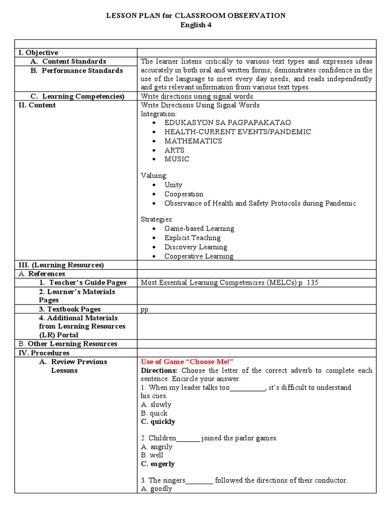 Writing Directions with Signal Words | PDF | Learning | Educational ...