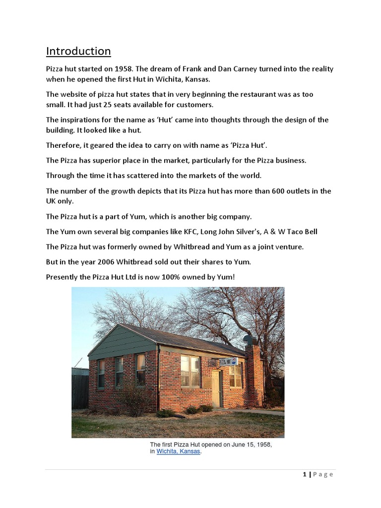 History and Operations of Pizza Hut | PDF | Inventory | Business