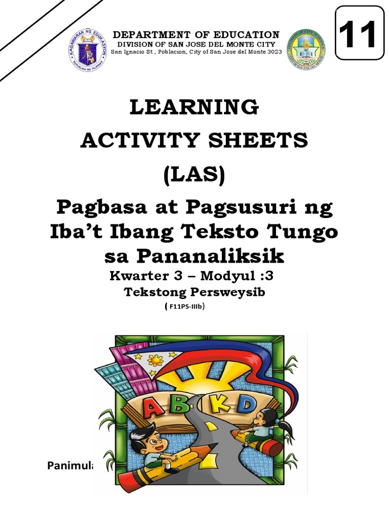 FilipinoGr 11 LAS Tekstong Persweysib | PDF
