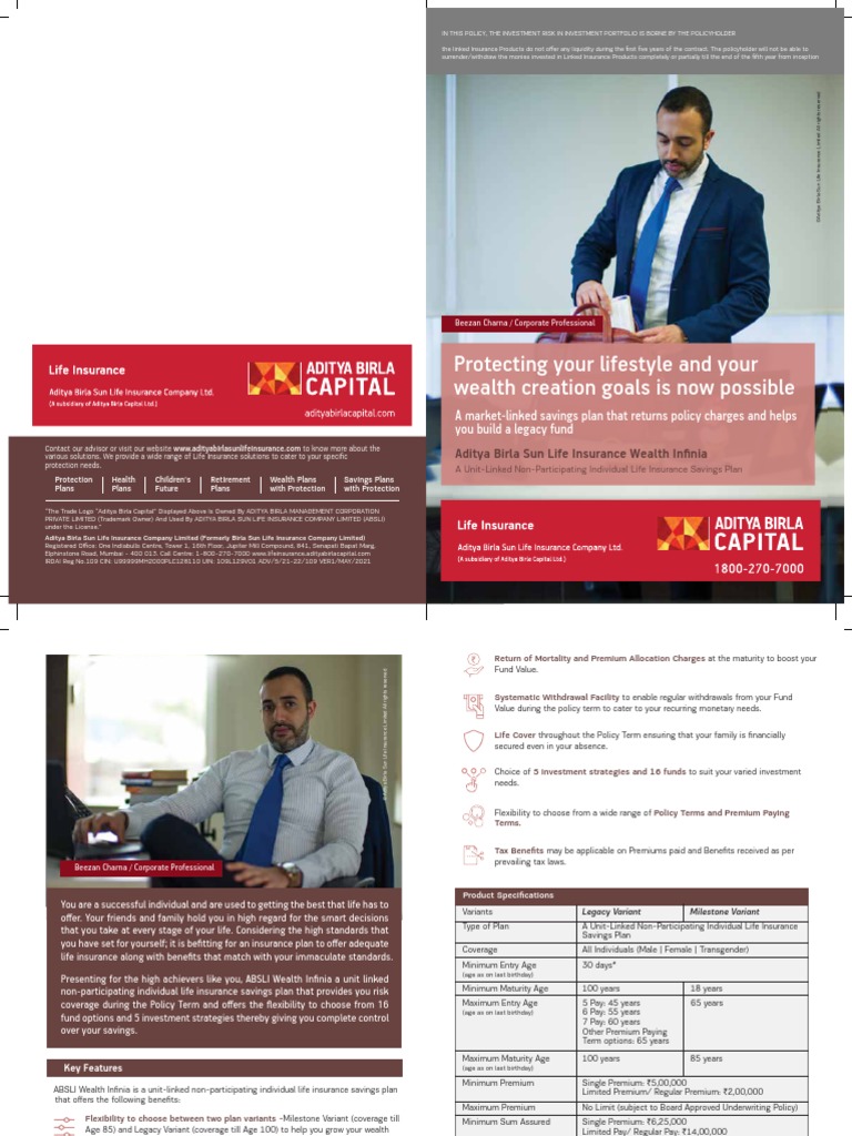 ABSLI Wealth Infinia Brochure | PDF | Insurance | Life Insurance