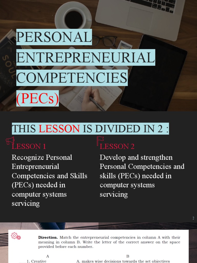 Personal Entrepreneurial Competencies (Pecs) Lesson 1 | PDF ...