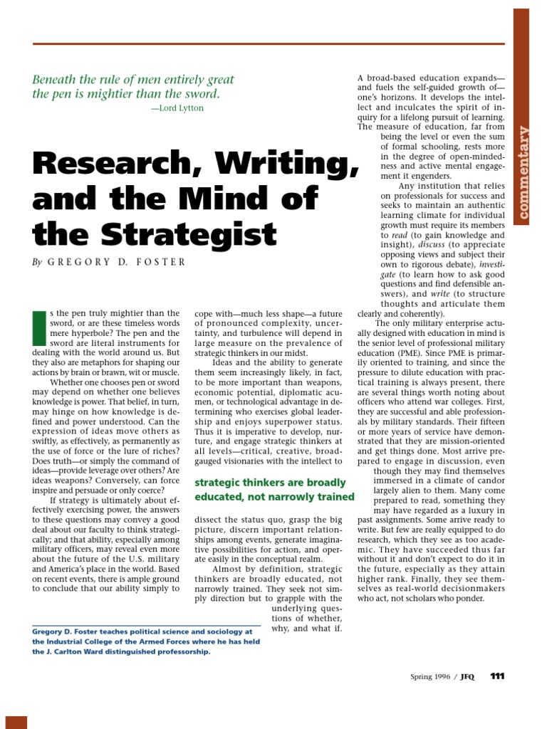 The Mind of A Strategist | PDF