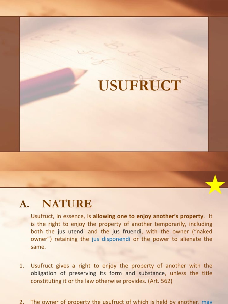 Usufruct & Easement | PDF | Easement | Securities (Finance)