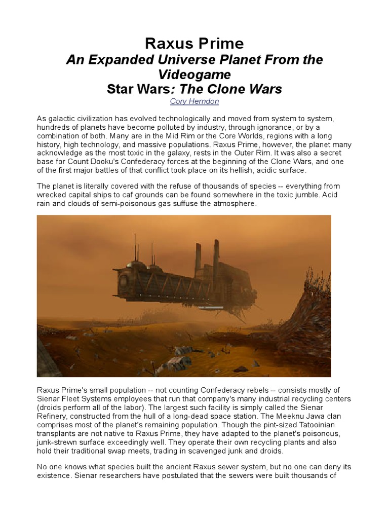 Raxus Prime: The Most Toxic Planet in the Galaxy | PDF | Planets | Stars