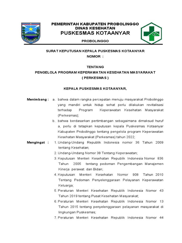 SK Program Perkesmas 22 Fix DR MBK Ika | PDF