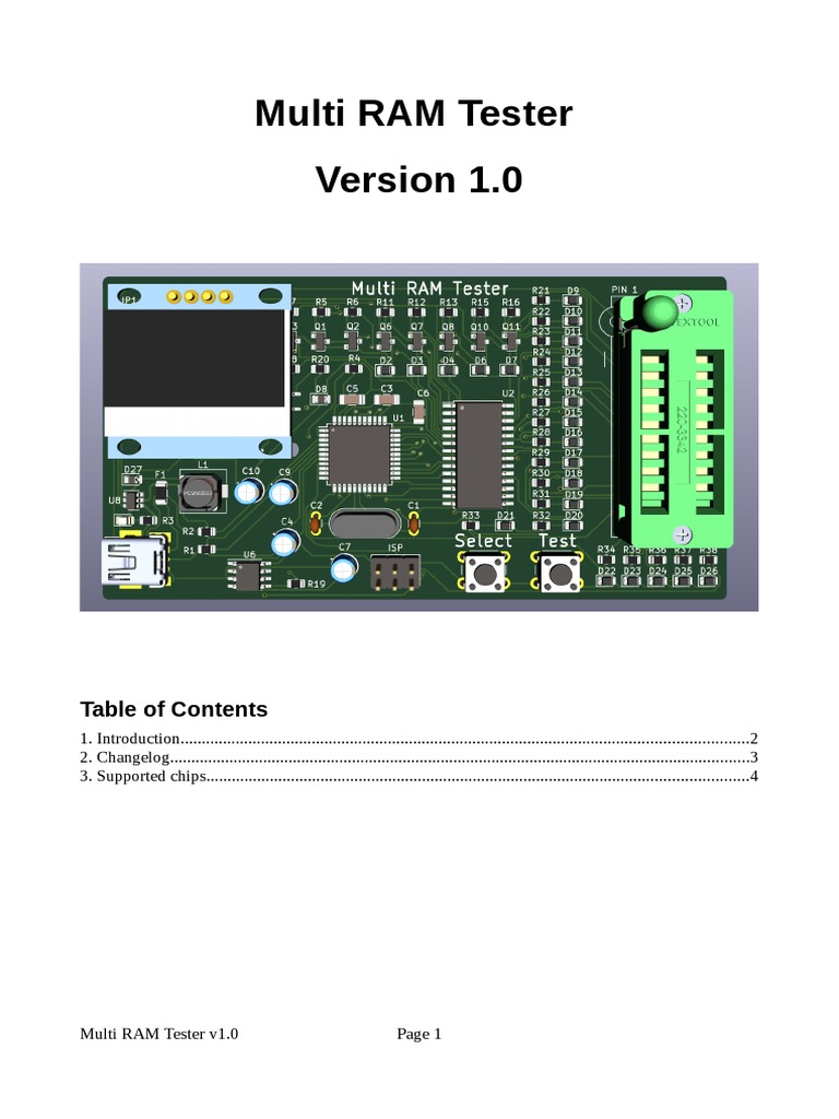 Multi RAM Tester | PDF | Random Access Memory | Arduino