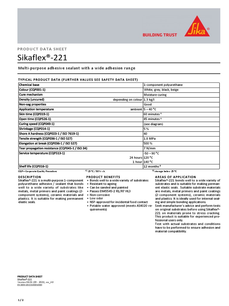 sikaflex_-221 (1) | PDF | Paint | Adhesive