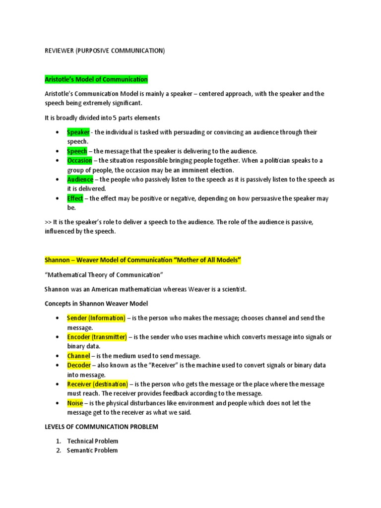 Reviewer Purposive Communication | PDF | Communication | Human Communication