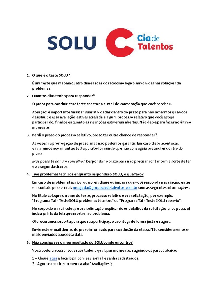 Faq Solu | PDF | Tempo | Lógica