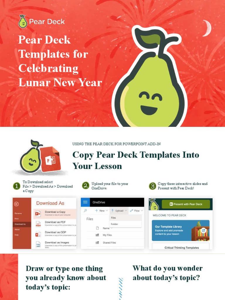 Pear Deck Templates For Celebrating Lunar New Year | PDF