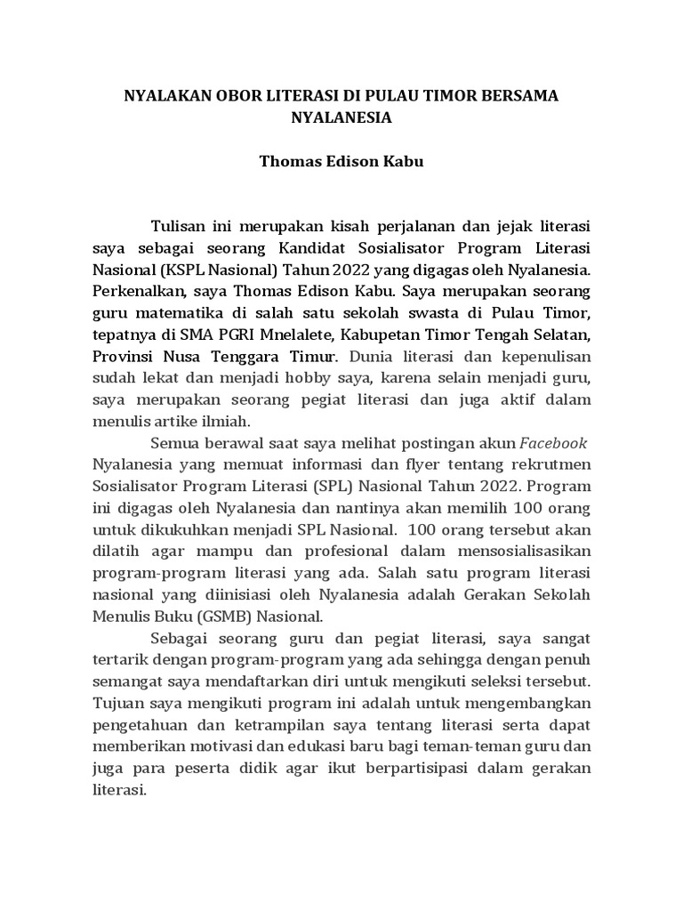 Cerita Inspiratif KSPL Nasional 2022 | PDF