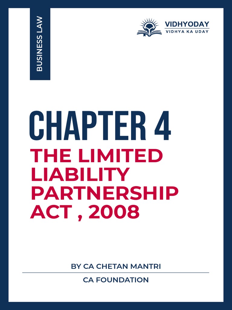 LLP Act Notes For Ca Foundation | PDF | Limited Liability Partnership | Law