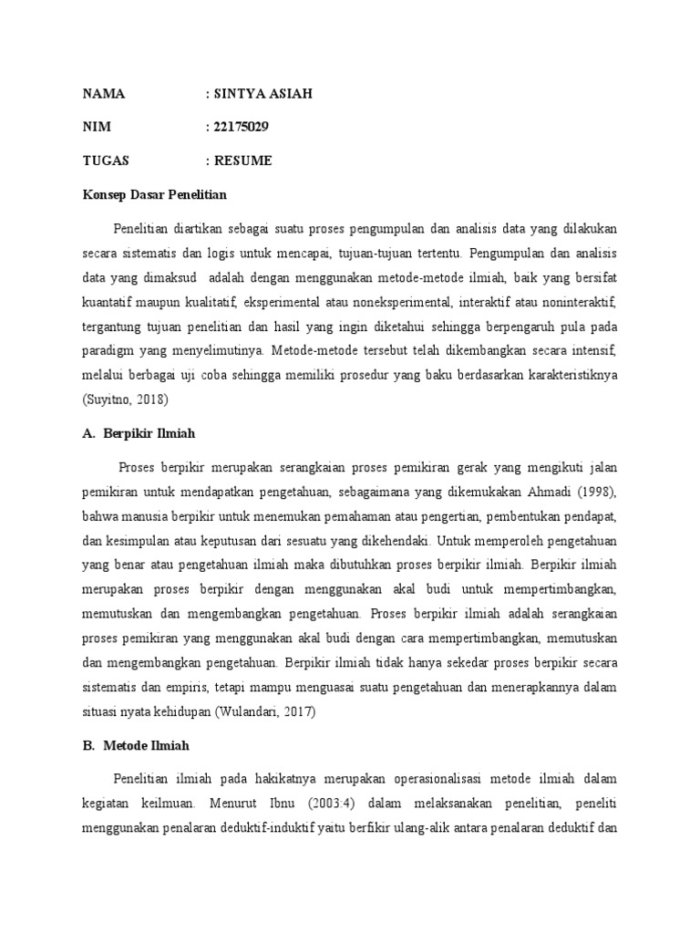 Resume Metopel Sintya Asiah | PDF | Karier & Perkembangan
