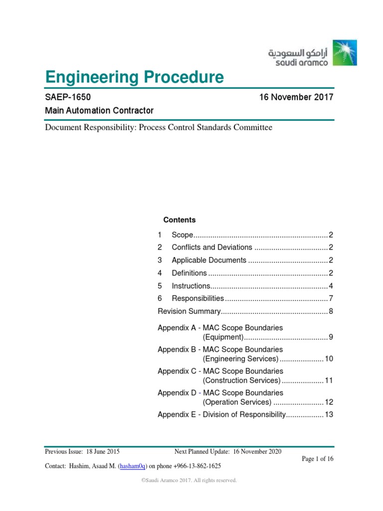 Saep 1650 | PDF | Specification (Technical Standard) | Scada