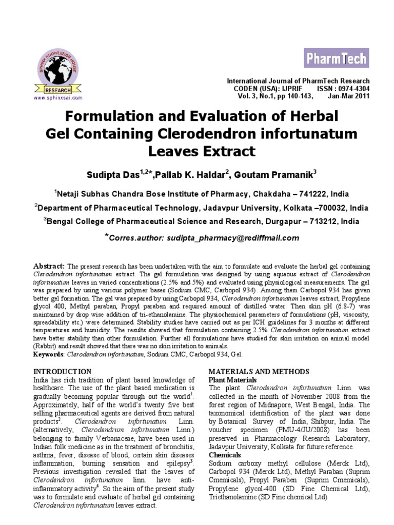 Formulation & Evaluation of Gel | PDF | Gel | Ph