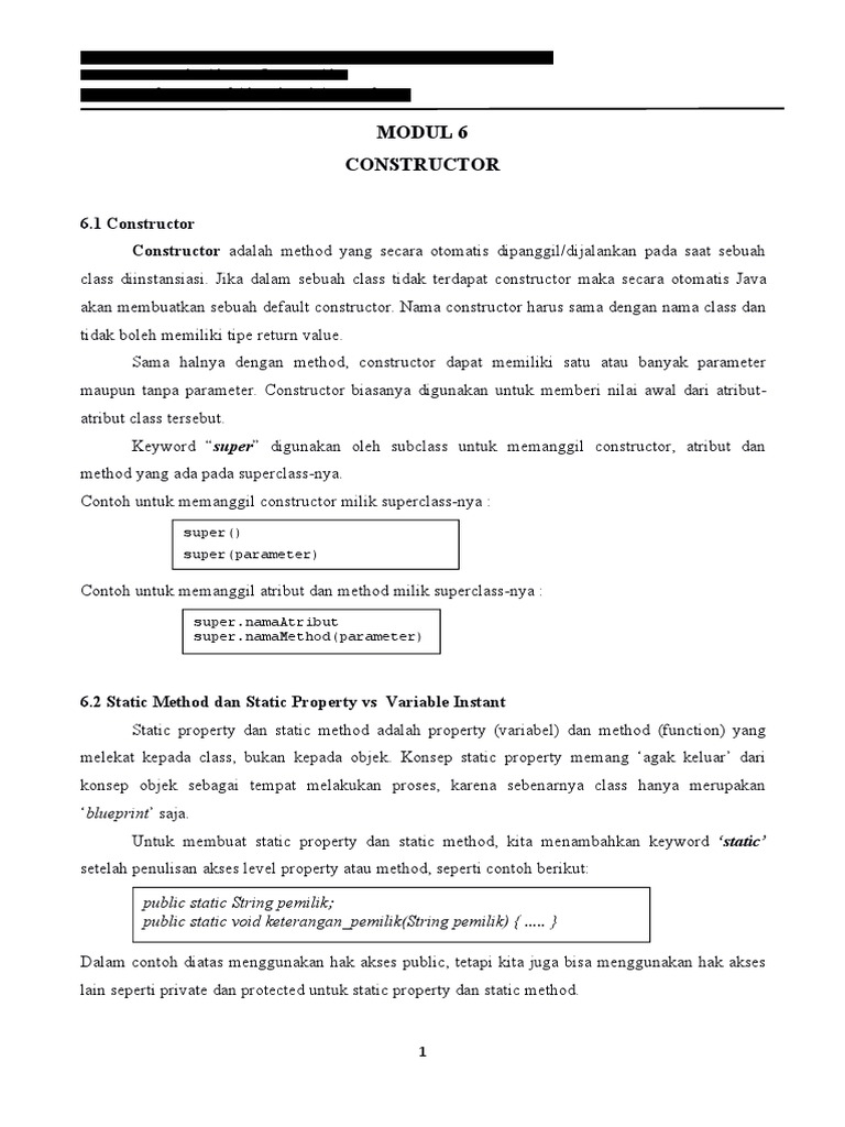 Materi Dan Tugas Constructor | PDF